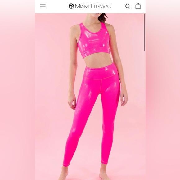 miami fitwear | Pants & Jumpsuits | Nwt Lux Neon Pink Legging Maiami ...